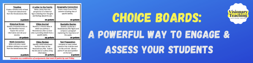Choice Boards: A Powerful Way to Engage & Assess Your Students ...
